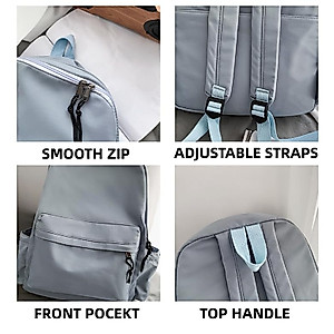 NIORYUZ Cute Backpack Basic Office Laptop Travel Lightweight Small Preppy (Black)