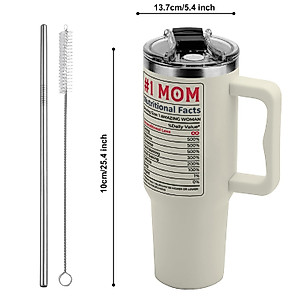FROOBLEQUIRK Best 40oz Tumbler for Mom - Mother's Day Gift, No.1 Mom Cup, Birthday Present from Daughter or Son