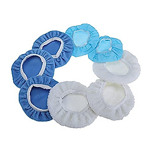 AuInLand 40 Packs Car Polisher Pad Bonnet 5 to 6 Inch Car Polishing Bonnet Buffing Pad (Include 8 Woollen + 24 Microfiber + 8 Non-Woven Waxing Bonnet)