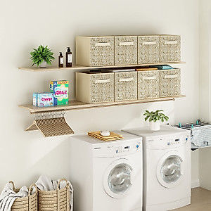 Wisdom Star 8 Pack Fabric Storage Cubes with Handle, Foldable 13x13x13 Inch Cube Storage Bins, Storage Baskets for Shelves, Storage Boxes for Organizing Closet Bins