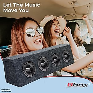 Atrend Bbox Pro Audio Tuned 4 Way 6.5 Wedge Shape Car Speaker Boxes & Enclosures-Speaker Box for Great Sound Quality for Home & Vehicle-Push and Insert Speaker Terminals - Four way 6.5 Speaker Boxes