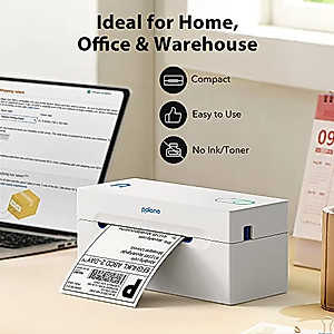POLONO Bluetooth Thermal Shipping Label Printer, Wireless 4x6 Shipping Label Printer for Small Business, Support Android, iPhone, Windows, and Mac, Widely Used for Ebay, Amazon, Shopify, Etsy, USPS