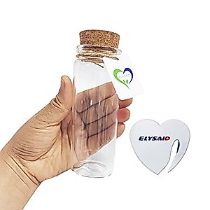 ELYSAID 2pcs Empty Clear Glass Bottles Vials with Cork Stopper Storage Jars 47mm Bottle Diameter (47x120x33mm 150ml)
