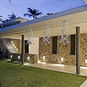 Sfcddtlg 4PCS Bird Repellent Spiral Reflectors-15.8 Inch Hanging Reflective Bird Deterrent Device for Drive Birds Woodpeckers Pigeons Geese Away from The House Garden Swimming Pool (4pcs)