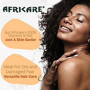Africare 100% Glycerin 8.5 oz - All Natural Glycerin for Extra Hydration for Hair and Body