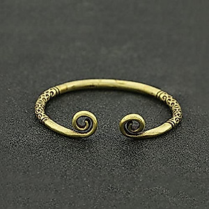 ZGPTX Handmade Pure Copper Chinese Super Hero Monkey King Hoop Bangle Antique Brass Sun Wu Kong Bracelet for Women Men Fashion Jewelry