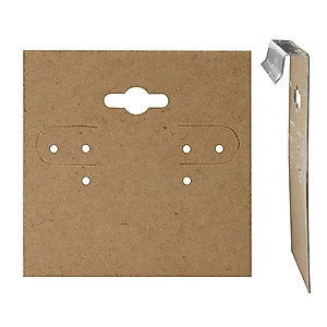Brown Kraft Jewelry Earring Display Holder Cards 2" x 2" - Pack of 100