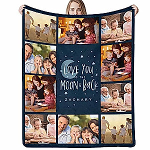 Artsadd Custom Multi Photos Blanket Fun Christmas Birthday Gift for Adult Women Men Personalized Picture Throw Blankets