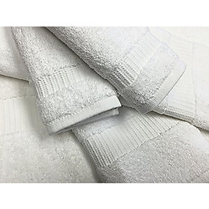 Optima Collection Silver Level 13" X 13" White Washcloths, Set of 12, 100% Eco-Friendly Pre-Consumer Regenerated Cotton