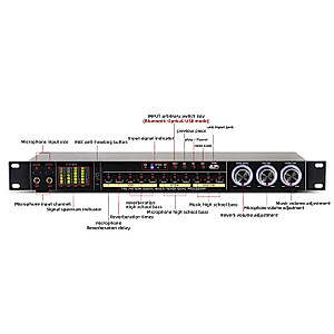 Depusheng REV3900 Professional KTV Pre-effector Household Reverberator Karaoke Anti-howling Audio Processor USB Bluetooth Device
