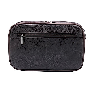 Vidlea Mens Handbag Genuine Leather Crossbody Shoulder Messenger Bag Organizer Checkbook Wallet Purse (Card Brown)