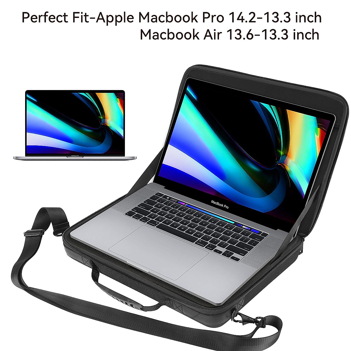 Smatree Hard Laptop Shoulder Case for 14.2 inch MacBook Pro M4/M3/M2 2024/2023/2021/A2918/A2992,14 inch Lenovo YogaPro 7i,13.6 inch MacBook Air 2024/2022/A3313,14 inch MacBook Pro/Air Organizer Bag