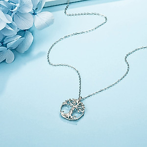 NOURISHLOV Gifts for Mom, Mothersday Gifts for Mother in Law/Step mother wedding gift, Bonus Mom gifts from Daughter/Son, Sterling Silver Tree of Life Necklaces for Women