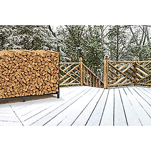Pilgrim Home and Hearth Pro 60" Rack Outdoor Firewood Log Holder with Cover, Durable Black Powder Coat