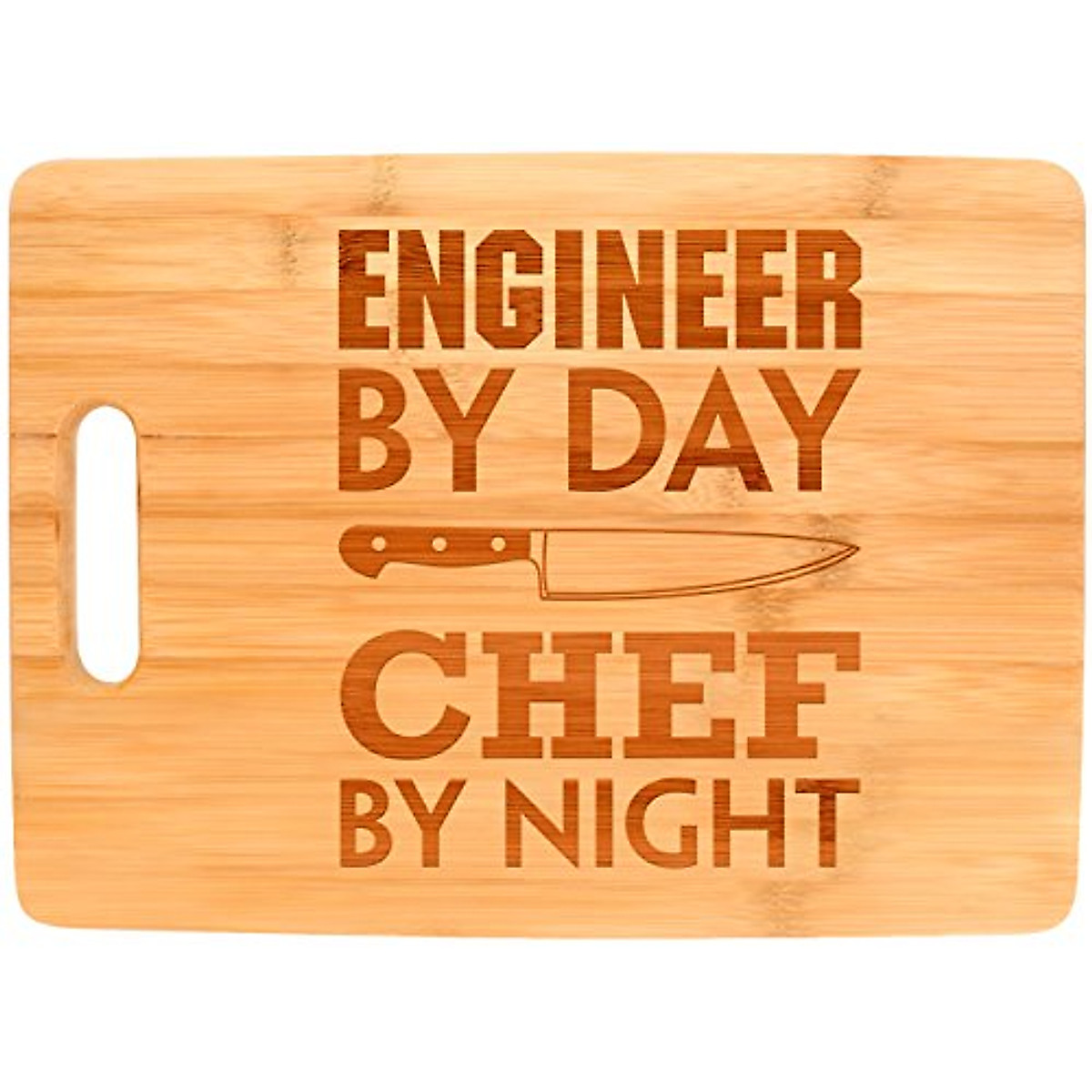 Engineering Gift Engineer By Day Chef By Night STEM Math Big Rectangle Bamboo Cutting Board Bamboo