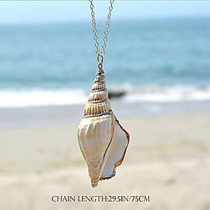 Artmiss Women Long Y Necklace Shell Pendant Necklace Starfish Gold Chain for Women