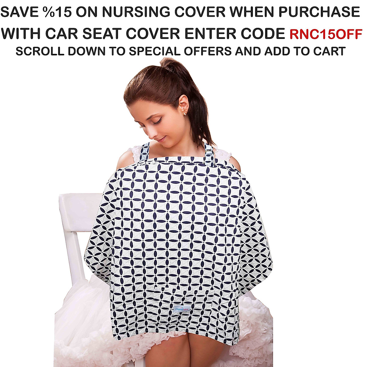 Baby Infant Car Seat Cover - Fits All Baby Car-Seats - Breathable Fabric, 100% Safe and Hygienic - Conveniently Compact Design - Machine Washable!