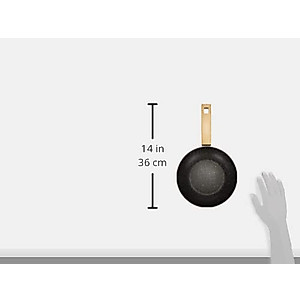 ALLUFLON Etnea Wood Edition Frying Pan, Hardoise Non-Stick and Anti-Scratch Coating, Wood Effect Handle, Safe, 20 cm