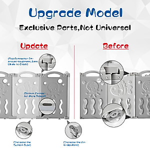 Albott Baby Fence 22 Panel Baby playpen Folding Play Pen Kids Activity Center Safety Play Yard Home Adjustable Shape Free Combination Portable Design for Indoor Outdoor Use (Grey, 22 Panel)