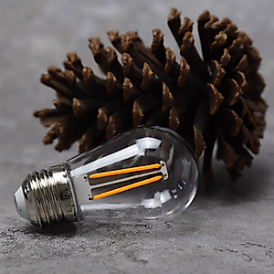 RuiAoTD 25Pack S14 LED Replacement Light Bulbs, Shatterproof Outdoor String Plastic Light Bulbs, 2W Equivalent 20W, E26 Base, 2200K Warm White LED Vintage Light Bulbs, Non-Dimmable