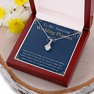 Meaningful Jewelry Gifts For Wedding Planner Necklace from bride and groom Thnak you gift for Event Organizer Jewelry for Wedding Ceremony Keepsake gift with Message Card (Standard Black Box)