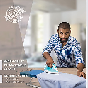 Bartnelli Tabletop Ironing Board | XL 36x13 European Made Portable Iron Board with Extra Layers Padding, Scorch Resistant Cotton Top, and Foldable Steel Legs with Safety Lock to Easily Store Away