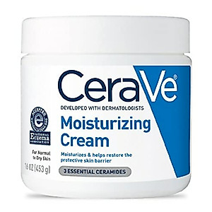 CeraVe Daily Moisturizing Cream Combo Pack - Contains Moisturizing Cream (16 oz) and Travel Size Daily Moisturizing Lotion (3 oz) - Fragrance Free - With 3 Essential Ceramides