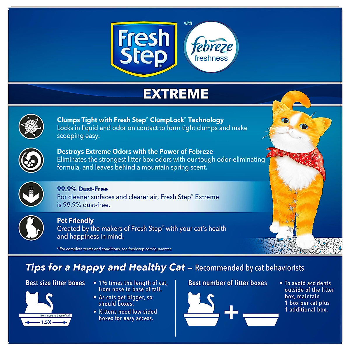 Fresh Step Clumping Cat Litter, Extreme, Long Lasting Odor Control Kitty Litter with Activated Charcoal, Low Dust Formula, 14 lb