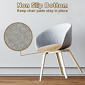 PAGGED Khaki Kitchen Dining Chairs Cushions Set of 4 Non Slip Foam Patio Seat Cushions Washable Soft Thick Pads Large Wooden Metal Tapered Chair Cushions,17" x 16"