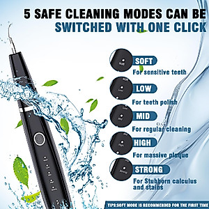 Dog Plaque Remover for Teeth,5 Modes Pet Ultrasonic Tooth Cleaner, Dog Tooth Tartar Remover, Teeth Cleaning Kit for Dental Care, Teeth Cleaner with LED Light, Finger Toothbrush for Dogs and Cats