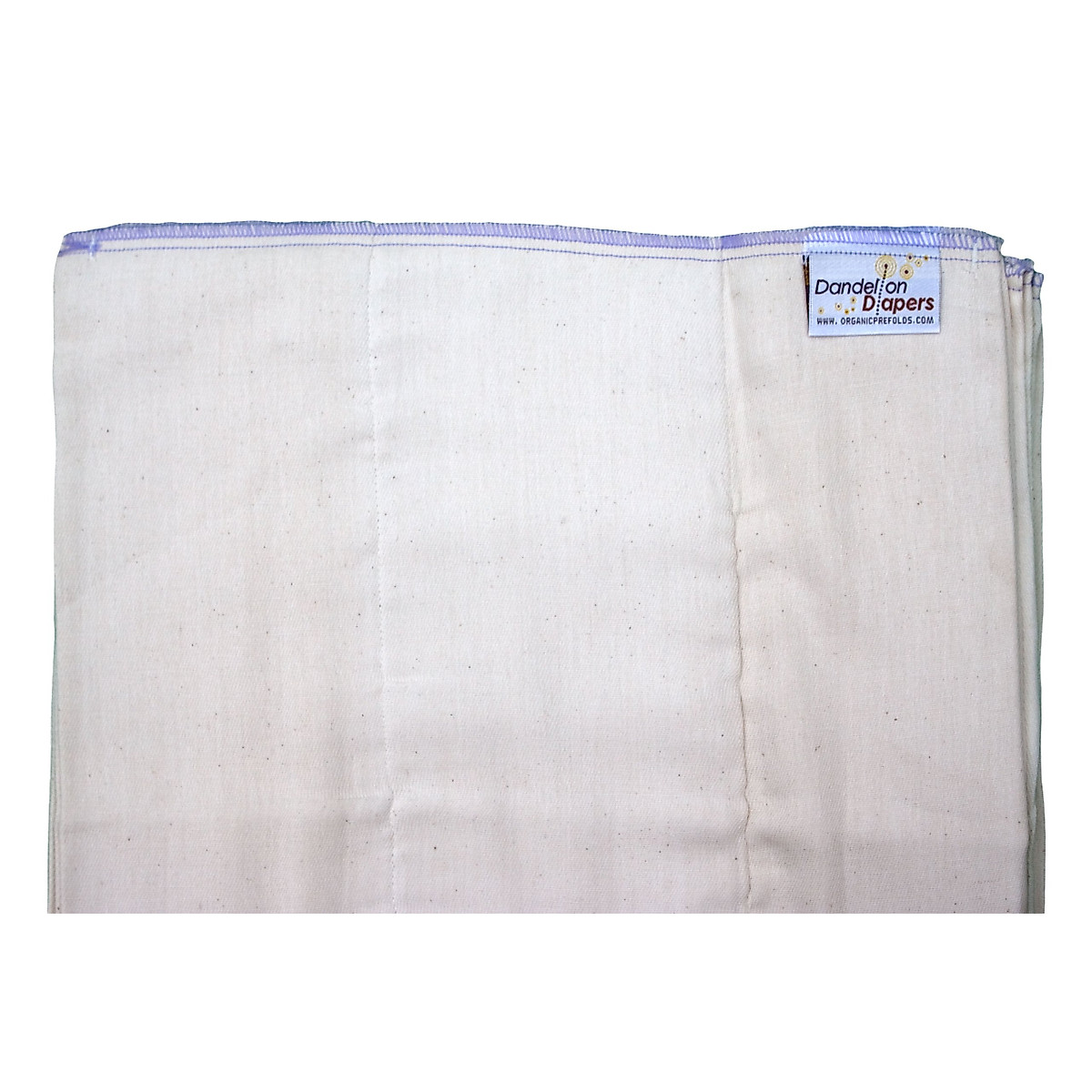 Dandelion Diapers Cloth Diaper Prefolds 100% Organic Cotton Natural Unbleached DSQ | Standard Size 5 | 6 Pack