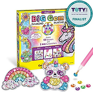 Creativity for Kids Big Gem Diamond Painting Kits: Magical Stickers and Suncatcher DIY Kit - Diamond Art for Kids, Unicorn Gifts for Girls Ages 6-8+