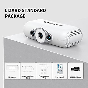Creality 3D Scanner, 0.05 MM Accuracy & 10 FPS scan Speed 3D Scanner for 3D Printing & Modeling, Aviation-Grade Aluminum Plug, No-Marker Scanning - CR Scan Lizard Standard