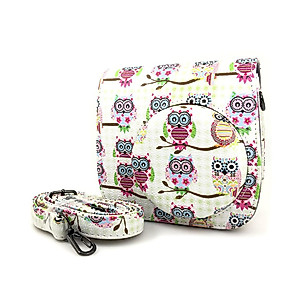 CLOVER 8 in 1 Accessory Bundles Set for Fujifilm Instax Mini 8 Instant Camera (Owl Case Bag/Album/Close-Up Lens/Wall Hanging Frame/Photo Frame/Sticker Borders)