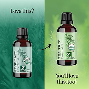 Certified Organic Rosemary Oil for Hair - Pure USDA Organic Rosemary Essential Oil for Hair Skin and Nails Plus Aromatherapy - Organic Hair Oil for Dry Scalp Treatment and Enhanced Volume and Shine