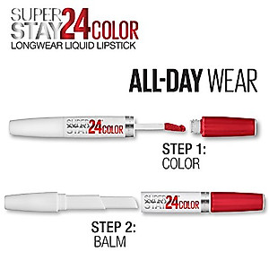 Maybelline SuperStay 24, 2-Step Liquid Lipstick, Stay Scarlet