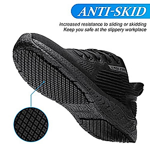 LMQLZHYC Women 'S Slip Resistant Work Shoes Food Service Shoes Chef Work Shoes Black