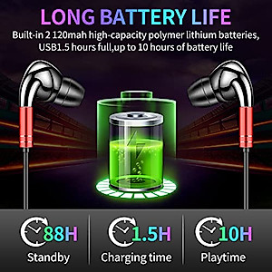 Vofolen Headphones Bluetooth Sport with Mic,Neckband Wireless Earbuds, Sweatproof in-Ear Earphones for Running Workout,10 Hours Playtime,Noise Cancelling Headsets for iPhone, Samsung, Android