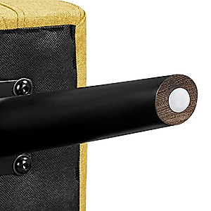 Yaheetech Mid-Century Accent Chairs, Modern Upholstered Living Room Chair, Cozy Armchair Button Tufted Back and Wood Legs for Bedroom/Office/Cafe, Yellow