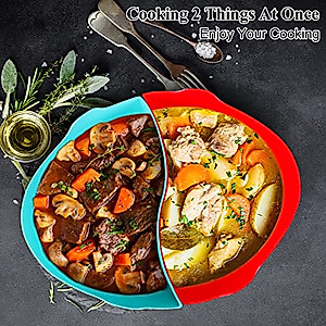 Slow Cooker Liners Compatible for Crock Pot 6 QT, Easyjoy for Crock Pot Liners For 6 Quart Oval Slow Cookers, Reusable Silicone Slow Cooker Liner For Crock Pot Divider Insert, Dishwasher Safe BPA Free