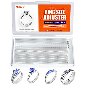 12 Pack Ring Size Adjuster for Loose Rings Invisible Transparent Silicone Guards Clip Noodle Jewelry Tightener Connector Fitter Resizer 4 Sizes Fit Almost Any Ring for Women and Men