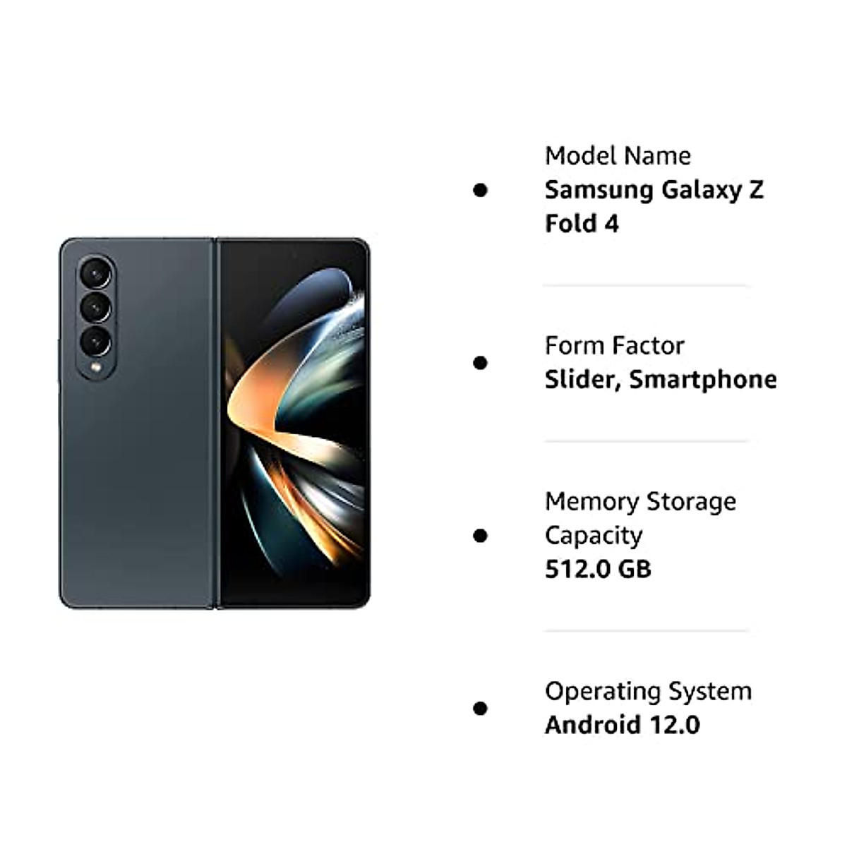 SAMSUNG Galaxy Z Fold 4 Factory Unlocked SM-F936U1 512GB Gray Green (Renewed)