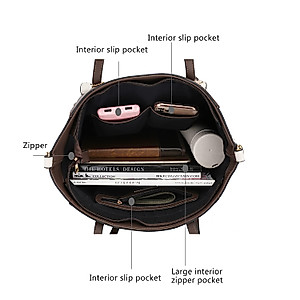 MKF Shoulder Bag for Women: PU Leather Satchel Handbag – Top Handle Tote Purse, Ladies Fashion Pocketbook Wine Blush