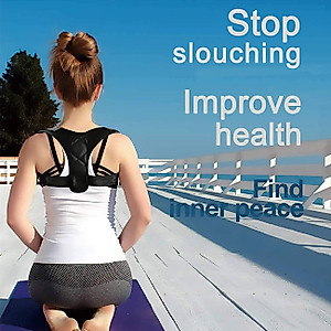 Posture Corrector, Ergonomic Back Straightener Brace for Men and Women for Clavicle Support and Providing Pain Relief from Neck, Back and Shoulder (Black)