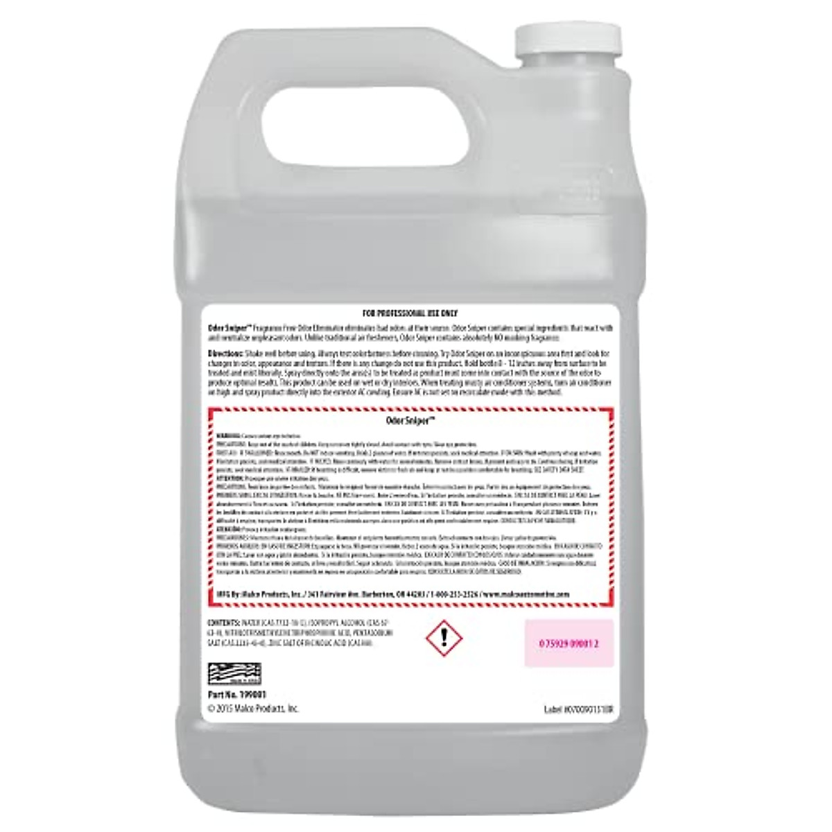 Malco Odor Sniper - Fragrance Free Odor Eliminator for Car Interiors / Penetrates Odors at the Source / Chemically Neutralizes Foul Scents in Your Vehicle / 1 Gallon (199001)