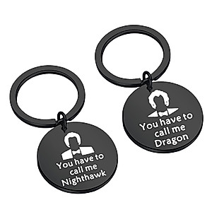 FAADBK Step Brothe Inspired Gift Best Friends Keychain You have to call me Nighthawk/Dragon (Nighthawk/Dragon Black)
