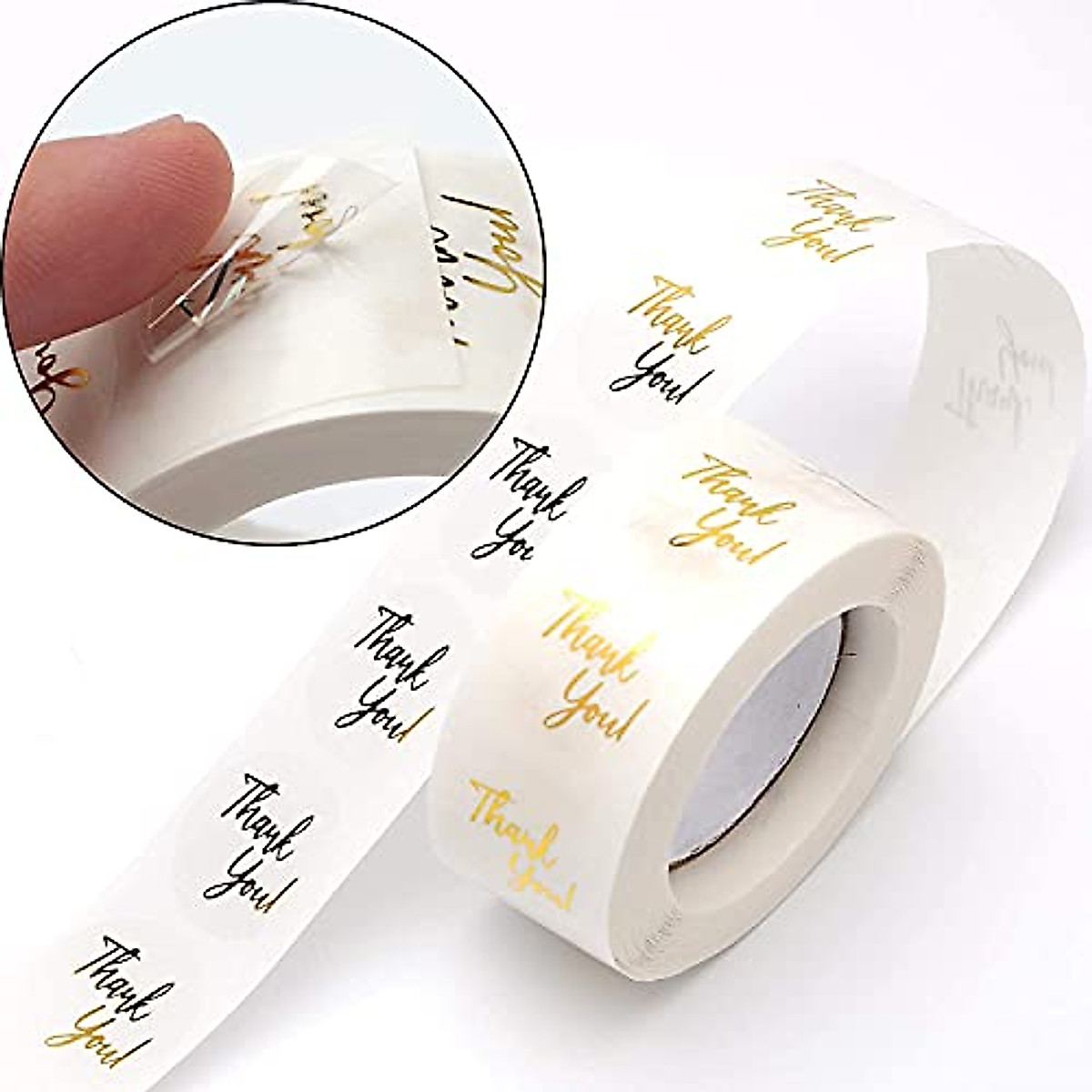 Thank You Stickers, 500pcs PVC Transparent Thank You for Your Order Sealing Stickers Decoration for Business, Packaging Bags, 1Inch (Thank You)