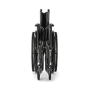 Medline K1 Basic Vinyl Wheelchair with Full-Length Arms and Elevating Leg Rests, 18-Inch Wide Seat