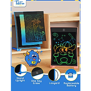 TEKFUN Kids Toys,10in 2 Pack LCD Writing Tablet Coloring Doodle Drawing Board Pad for Kids with Stylus, Car Trip Educational Toys Easter Toys Birthday Gift for Toddlers 3 4 5 6 7 Kids Girls Boys