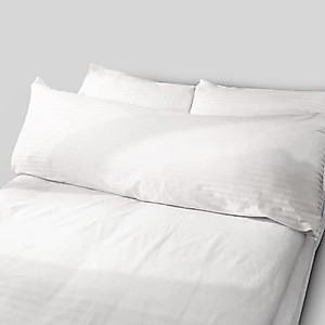 FeelAtHome 100% Cotton Sateen Pillow Cover 300 Thread Count with Waterproof Zipper- 20 x 26 Inches (Pack of 2, Standard) - Noiseless Pillowcase Covers - Zippered Breathable Pillow Case